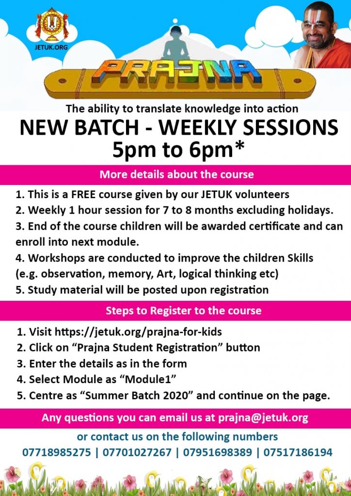 Prajna for kids – Jeeyar Educational Trust UK