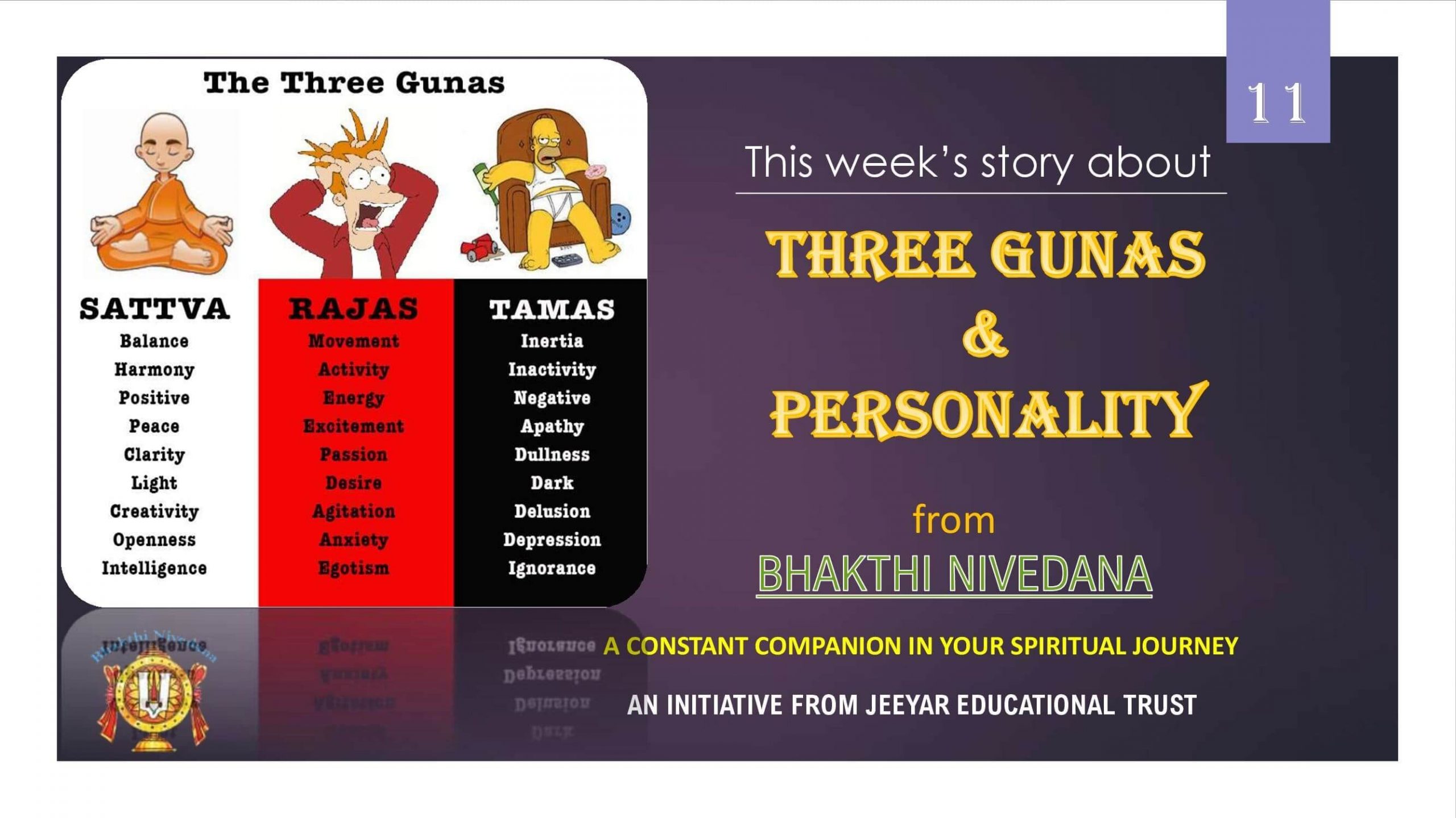 TriGunas & Personality flyer – Jeeyar Educational Trust UK